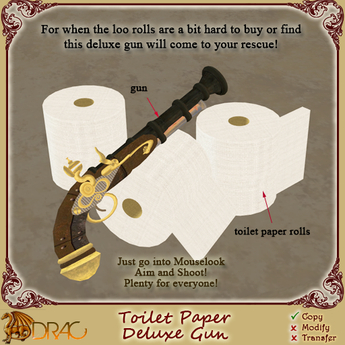 Second Life Marketplace - [Drac] FREE GIFT!!! Deluxe Toilet Paper Gun